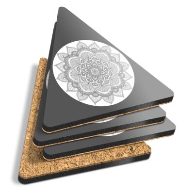 4x Triangle Coasters - BW - Indian Mandala Boho Yoga #37931 | eBay UK