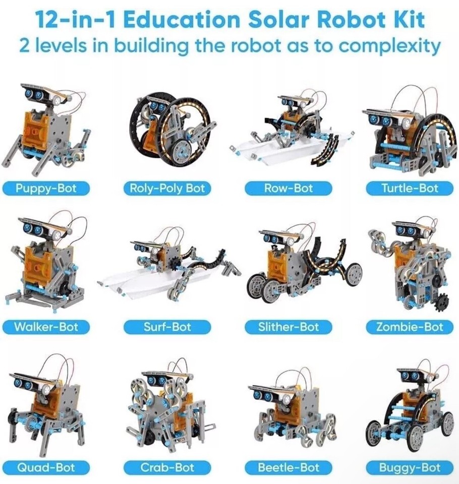 Discovery Kids Mindblown STEM 12-in-1 Solar Robot Creation 190-Piece ...