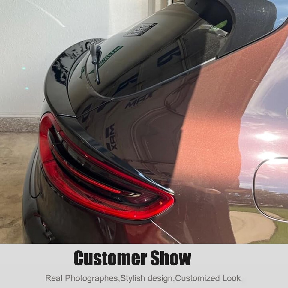 For Porsche Macan 2014-2017 Glossy Black Rear Middle Trunk Spoiler ...