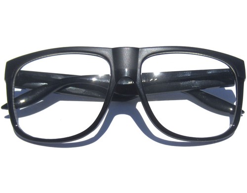 Bold Retro Style Matte top Black Frame Aviator Clear Lens Eye Glasses ...