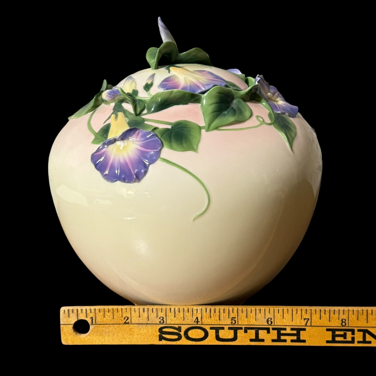 Franz FZ00161 Morning Glory Cookie Jar/Biscuit Jar Porcelain Pottery ...