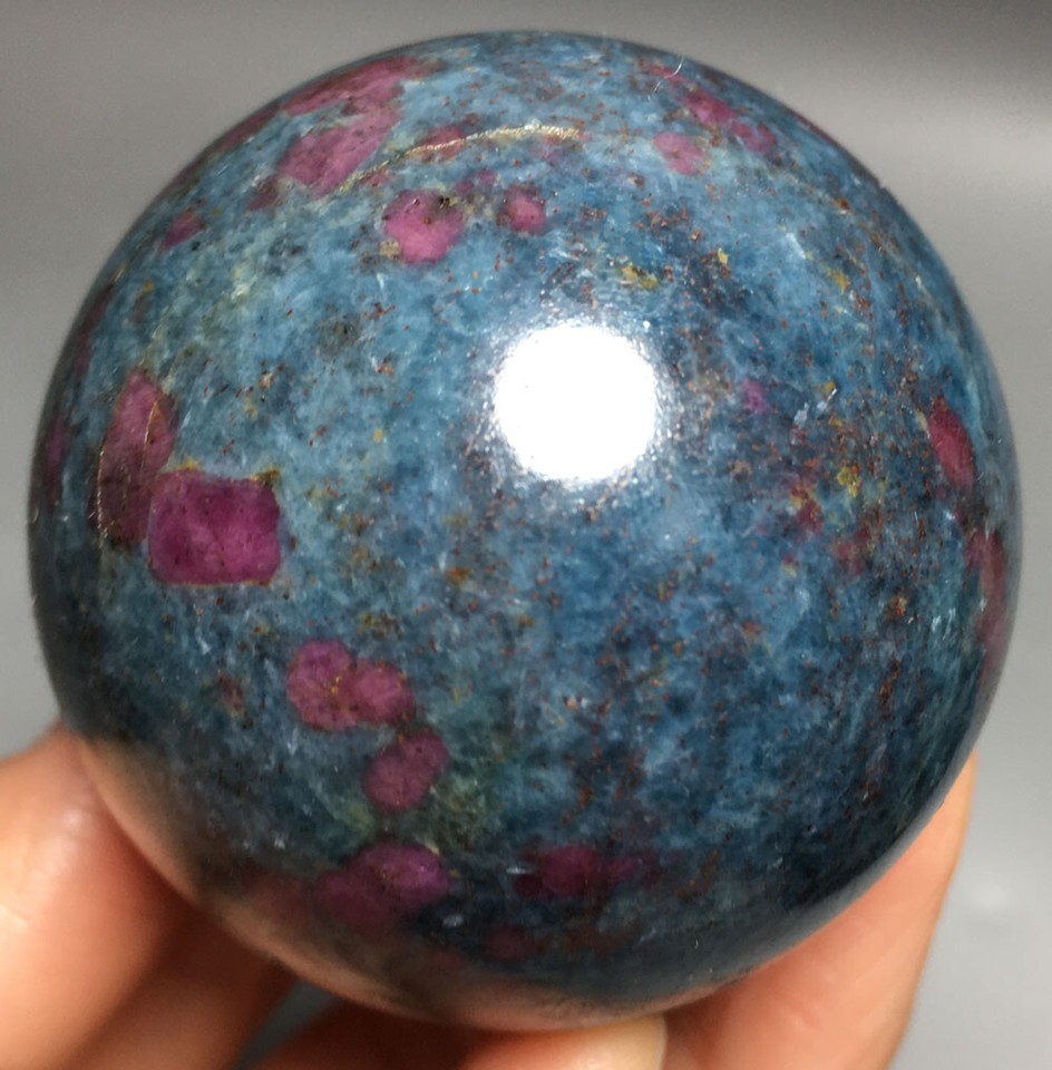 205g Natural Red Ruby in Green Zoisite Crystal Gem DT sphere HEALING BALL | eBay