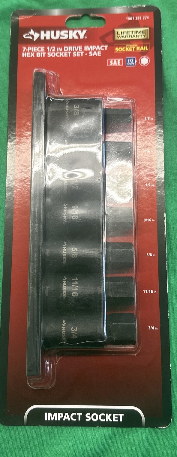 Husky 1/2" Drive Hex Bit Impact Socket Set Mm 7pc Lifetime for sale ...