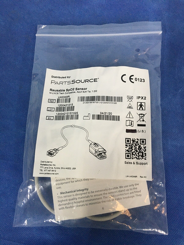 Parts Source Reusable Sp02 Sensor M-LNCS Tech Compatible Adult Soft tip ...