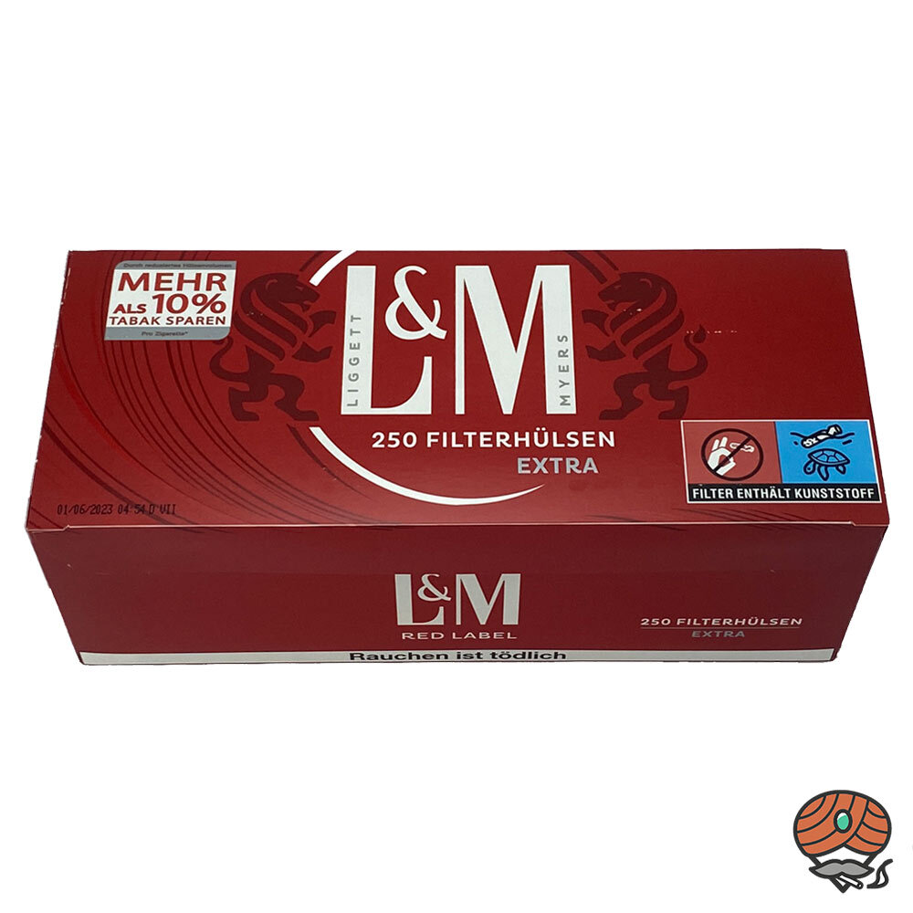 L&M Red/Rot Volumentabak Mega Box 2x 195g + 1000 L&M Extra Hülsen ...