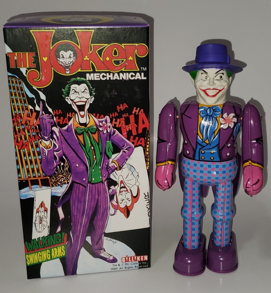 1989 Joker Wind-Up Tin Toy Robot Batman Figure Billiken Japan DC Comics ...