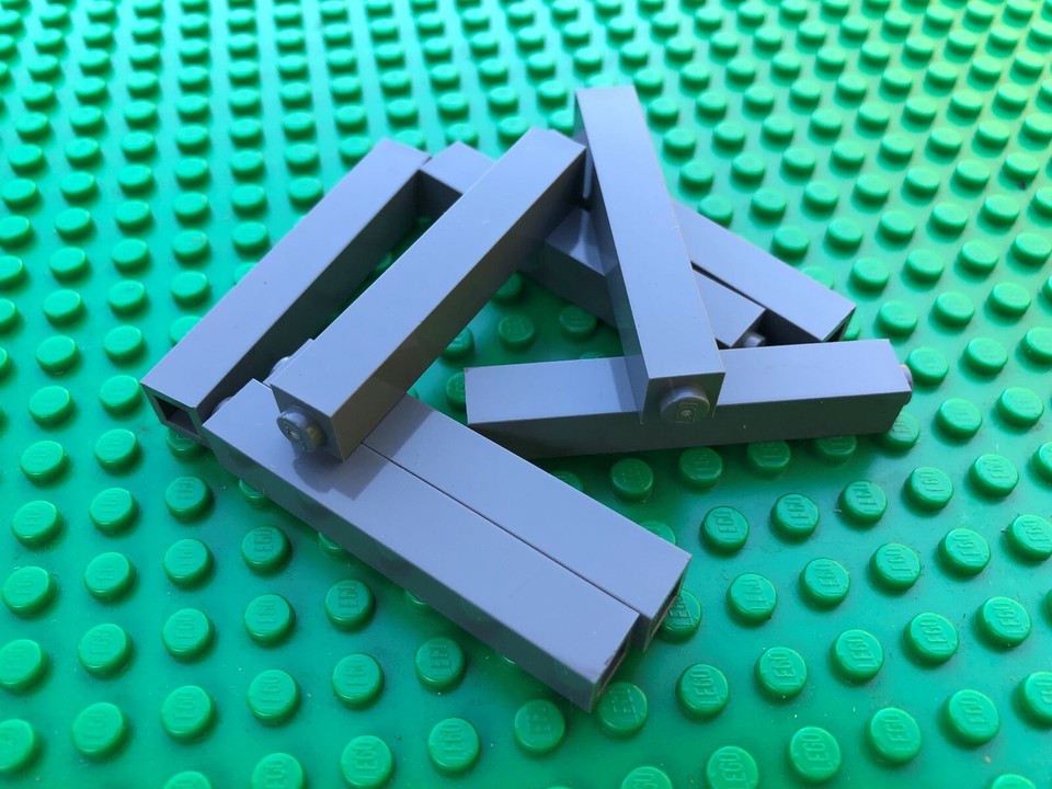 Lego City QTYx8 THIN DARK GREY COLUMNS 1x1x5 Town Creator Pillars 2453 ...