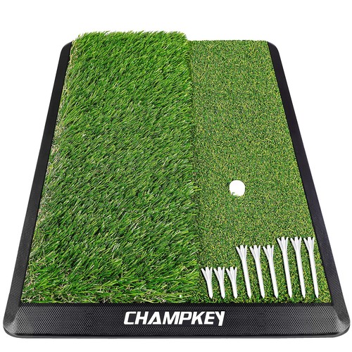 Dual-Turf Golf Hitting Mat | Come with 9 Golf Tees & 1 Rubber Tee ...