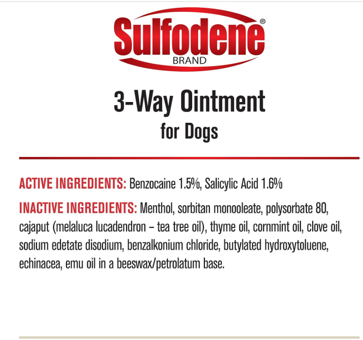 Sulfodene Dog Wound Care 3-Way Ointment, Relieves Pain & Prevents ...