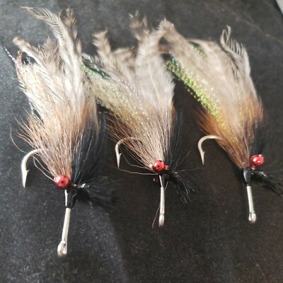 SALTWATER FLY FISHING FLIES TARPON SHRIMP GURGLER # 1/0 CUSTOM TIED RED ...