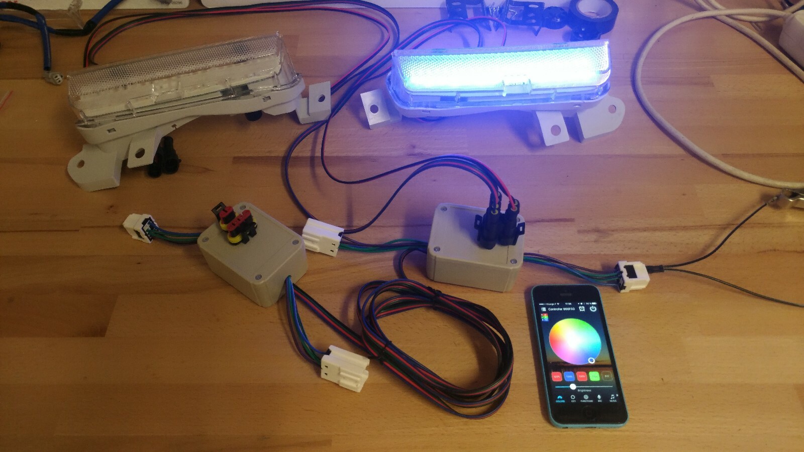 GTR R35 REAR SIDE MARKER Lights Reflector LED RGB (RGB + turn signal ...