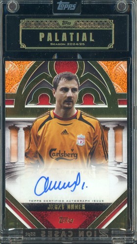 2025 Topps Palatial Liverpool FC Soccer Orange Speckle Jerzy Dudek AUTO ...