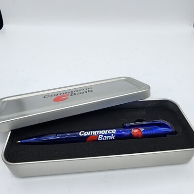 Vintage Commerce Bank Marketing Advertising Pen with Tin | eBay
