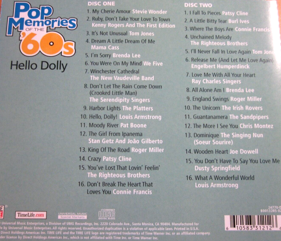 18 CD Super Set TIME LIFE Pop Memories Of The 60s Sixties SOUNDS Of | eBay