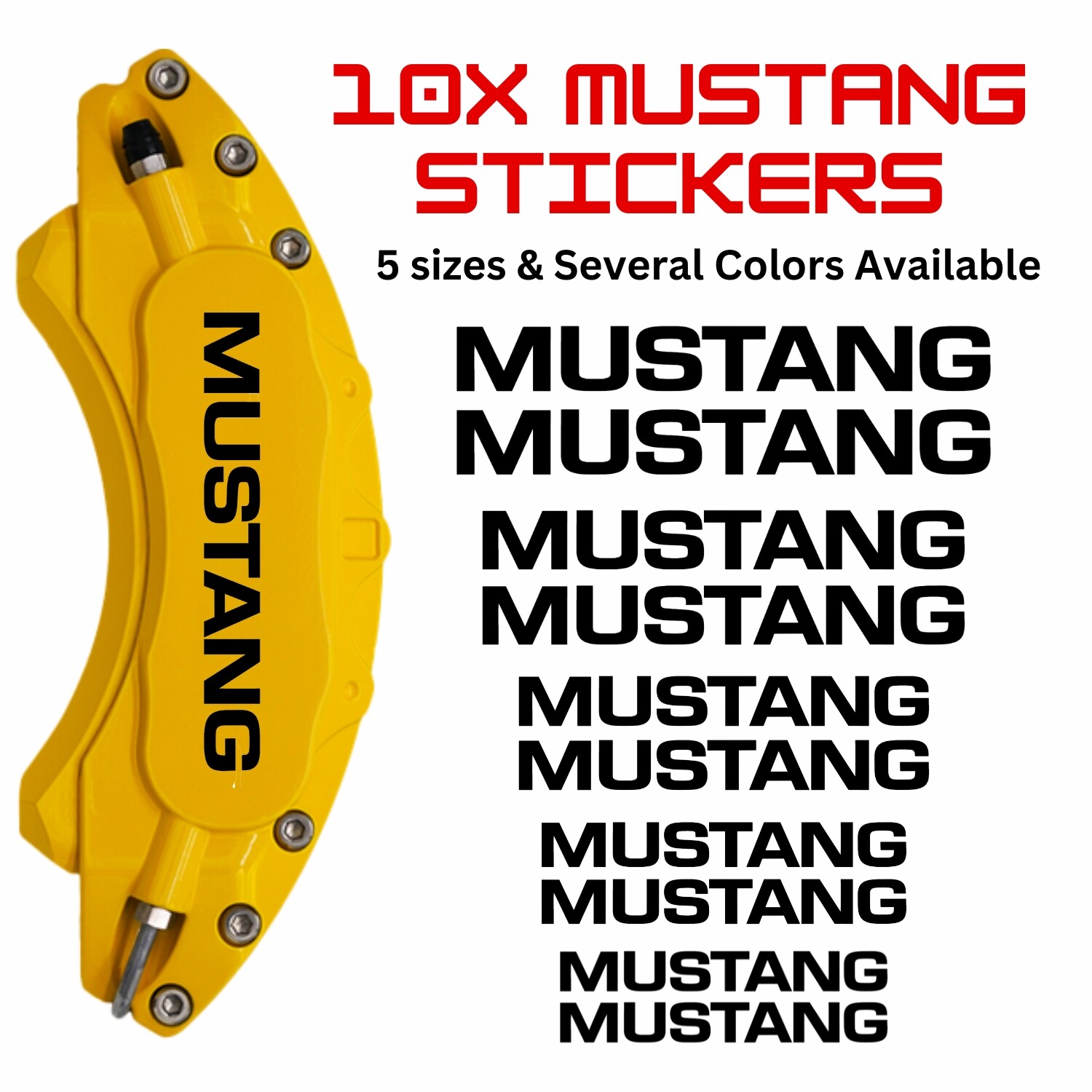 10x Mustang Brake Caliper Decal Stickers / Car Decals / Car Stickers | eBay