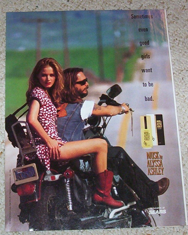 1995 ad page - Alyssa Ashley sexy bad girl motorcycle cowboy boots ...