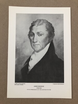 James Monroe Portrait, 5th U.S. President, Libby Publishing (5.5"x8") VG+ | eBay
