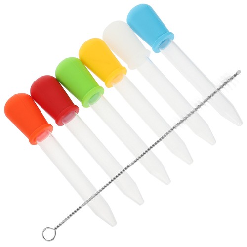 6 Pcs Silicone Bottle Brush Liquid Dropper Baby Droppers for Oils | eBay