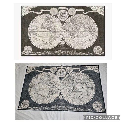 Ruggable Sailors Map Charcoal Area Rug Flatwoven 3x5 Cover Only No Pad ...