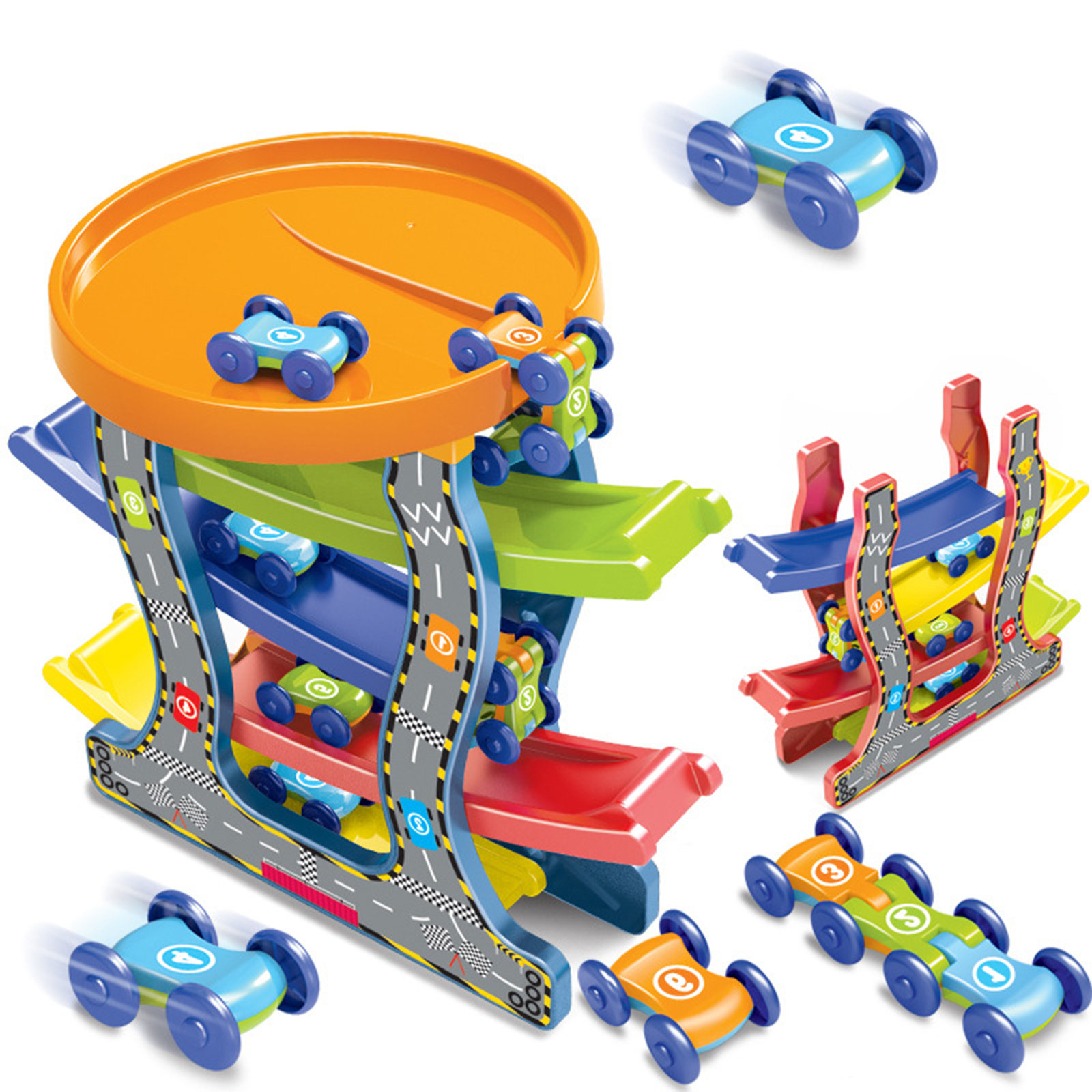 1 Set Track Car Toy 4-layer Diy Children Race Car Toy Multifunctional ...
