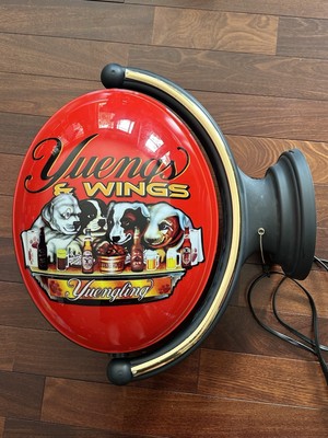 YUENGLING LAGER BEER LIGHT UP & ROTATING 2 SIDED PUB SIGN YUENGS ...