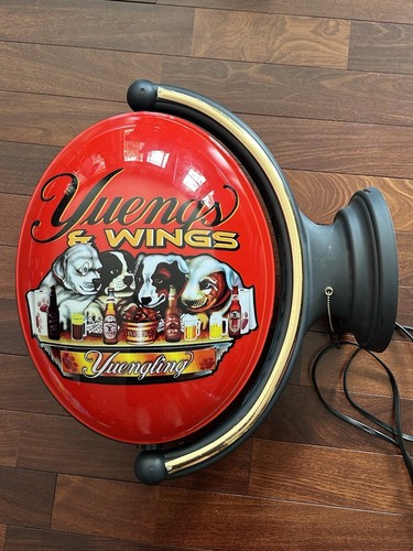 YUENGLING LAGER BEER LIGHT UP & ROTATING 2 SIDED PUB SIGN YUENGS ...