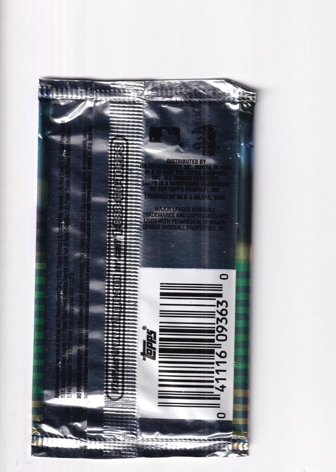 Topps Baseball 1999 Series 1 Hobby Empty Wax Pack Wrapper Roger Clemens ...