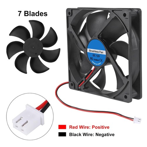 2Pcs DC 12V 12025 Cooling Fan 120x120x25mm 12cm 120mm Computer ball ...
