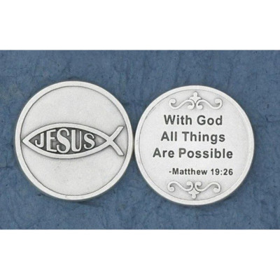 Jesus Fish - With God all Things are Possible- Religious Token | eBay