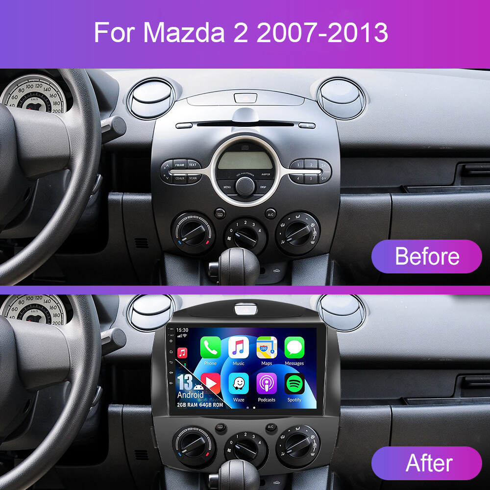 For Mazda2 2007-2014 2+64G Android 13 Apple Carplay Car Radio GPS Navi ...
