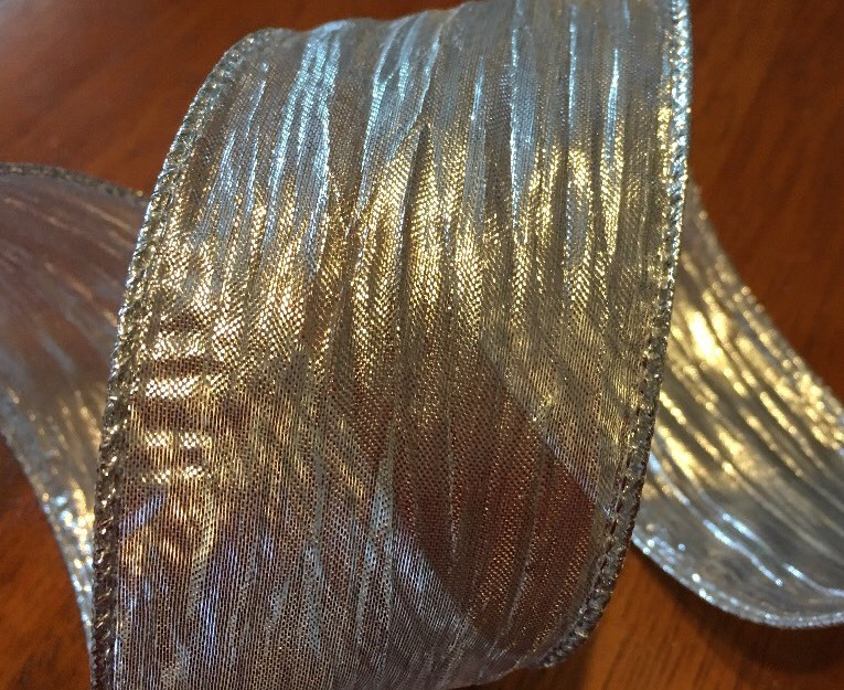 French Wire Edged Ribbon Silver Holidays Christmas~Wreath~Gift~Bow | eBay