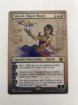 Saheeli Filigree Master Showcase Borderless MTG Magic Gathering Card NM ...
