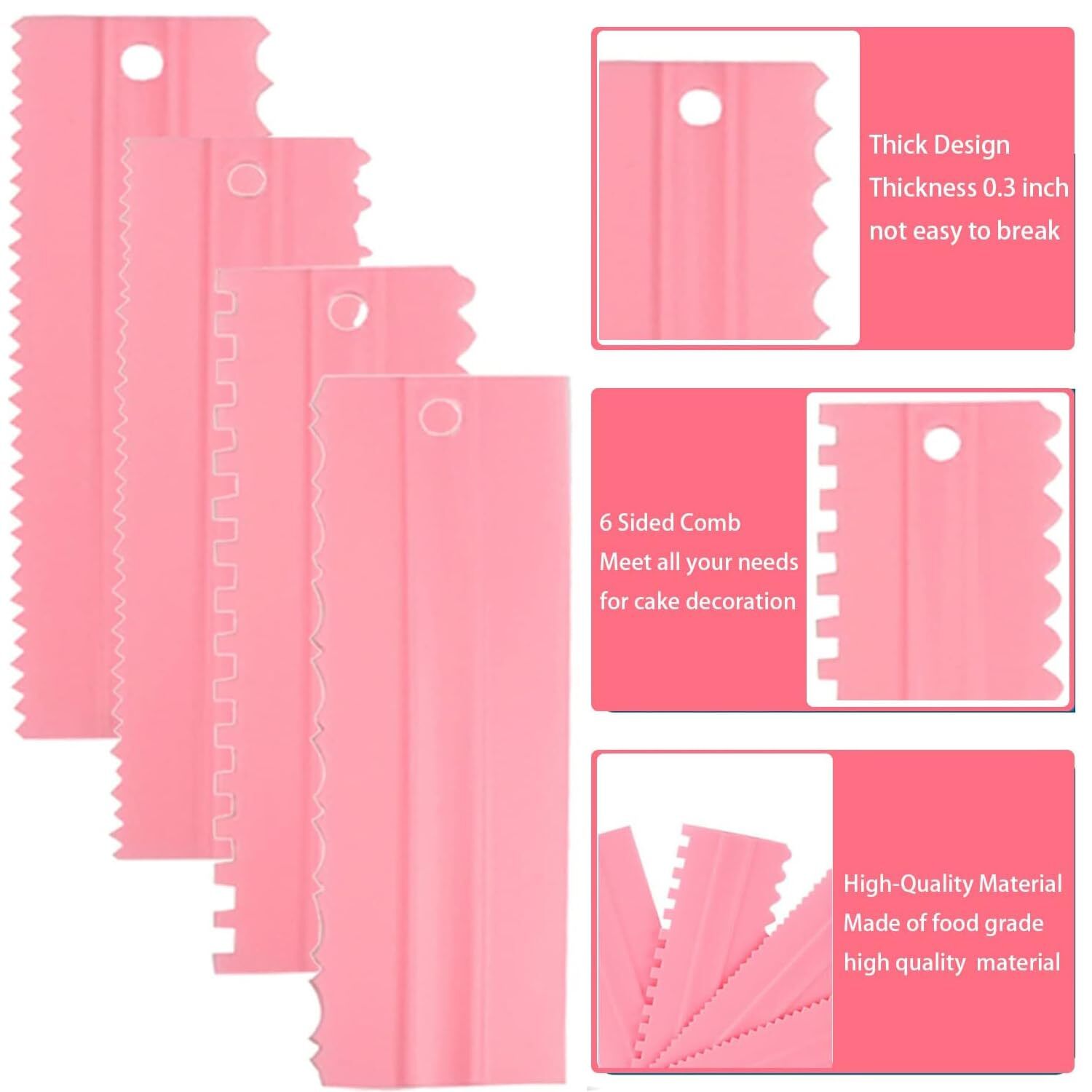 8 Pack Cake Scraper Set Cake Decorating Comb for Kitchen Baking Mold ...