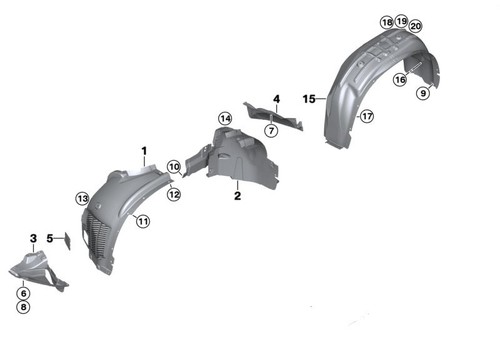 BMW X5 F15 X5 M F85 12 - 17 OEM Fender Liner Splash Guard 51487290669 ...