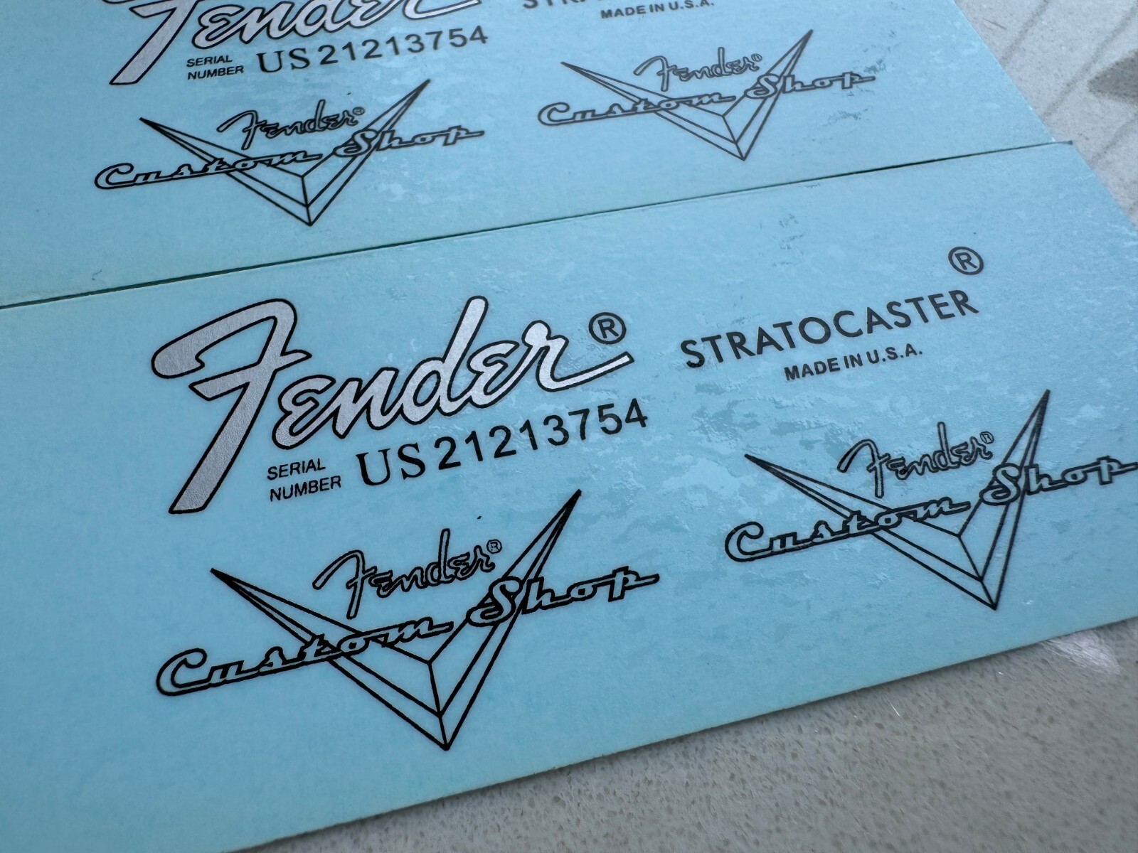 2Set FENDER STRATOCASTER Custom Shop Guitar Headstock Waterslide ...