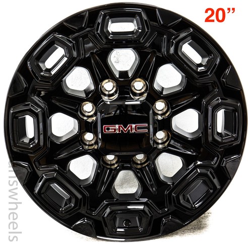 4 20” GMC Sierra 2500 3500 HD Replica 8x165 Gloss Black 8 Lug Wheels ...
