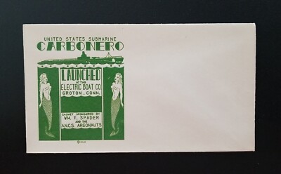 Vintage US Navy USS Submarine Carbonero EMBOSSED ENVELOPE ~ Military ...