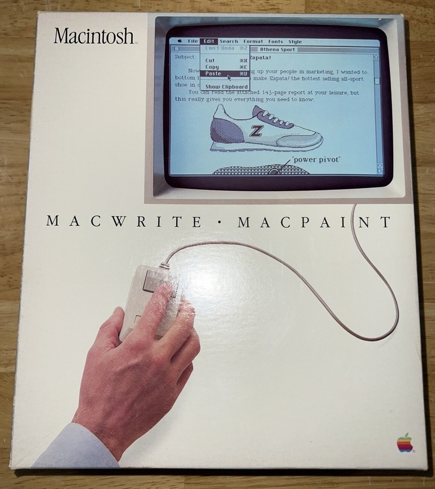 RARE 1984 Macintosh 128K M0001 MacWrite MacPaint BOX Set! 1st Mac ...