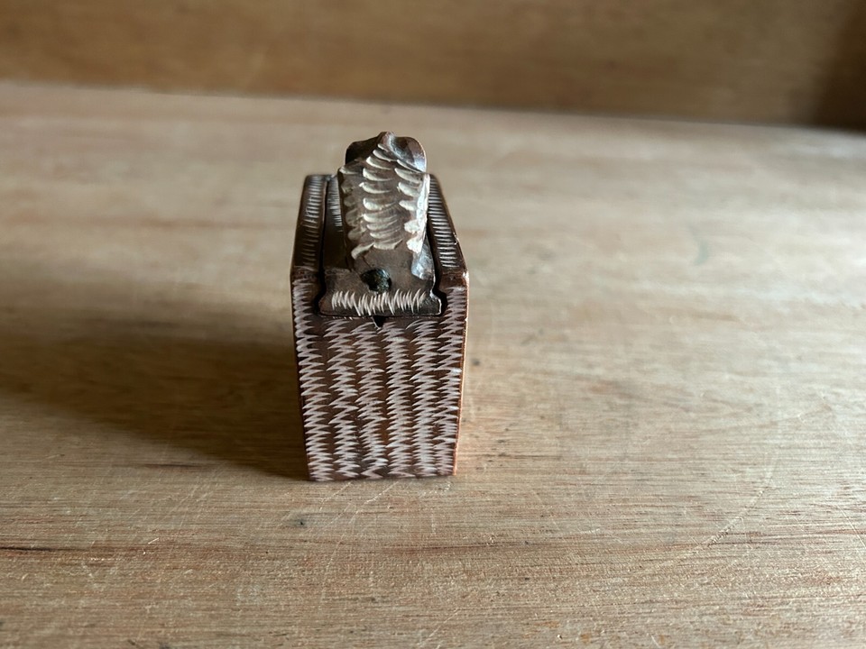 Mechanical Cobra Frog Trick Box Carved Pop-Up Snake Vintage Soapstone ...