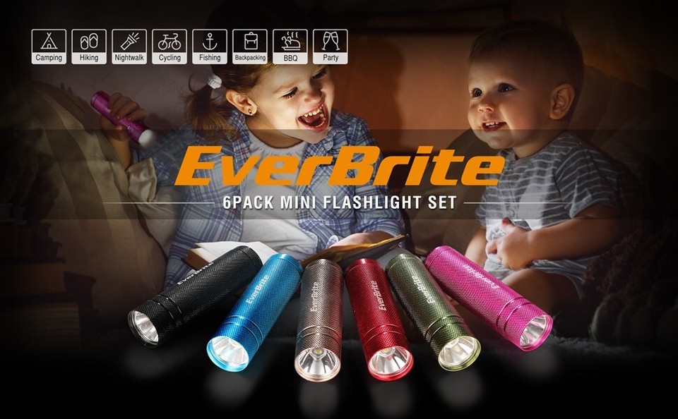 EverBrite 30Pack/6Pack Mini Flashlight Sets Aluminum LED Handheld ...