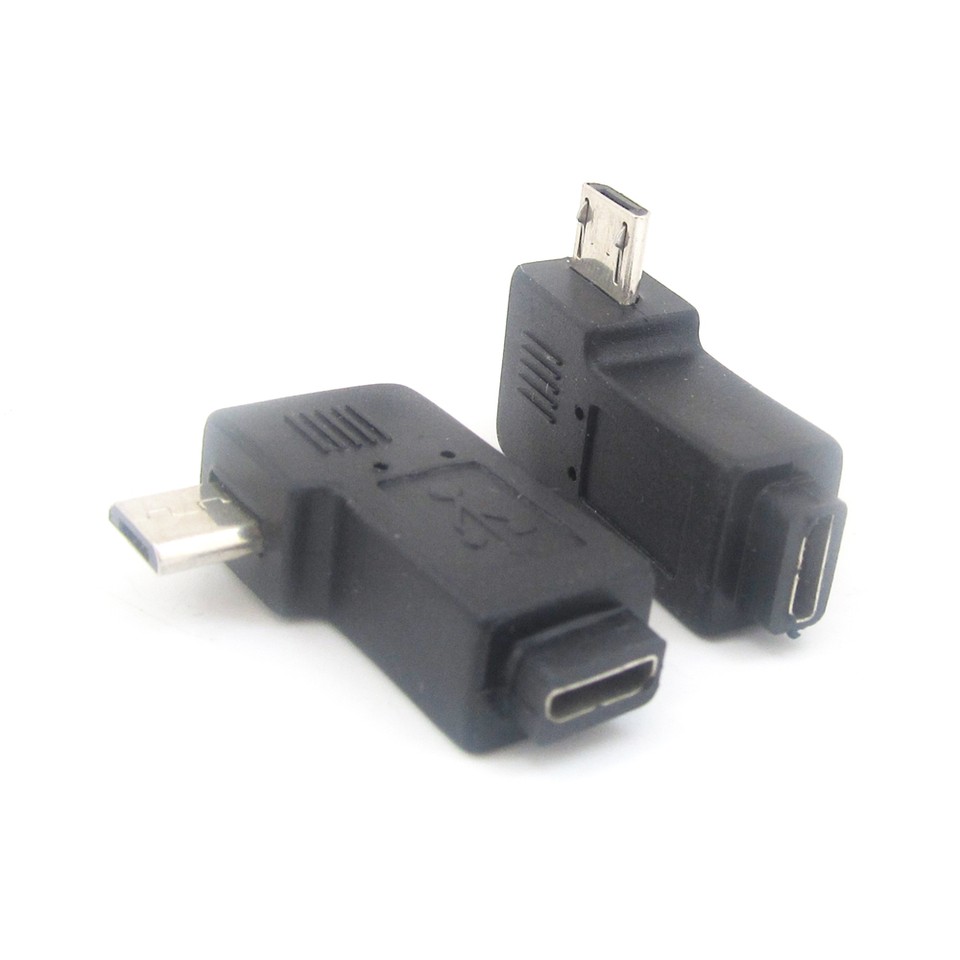 1pc Micro USB 5Pin Male To Female Right Angle 90D Extension Adapter ...