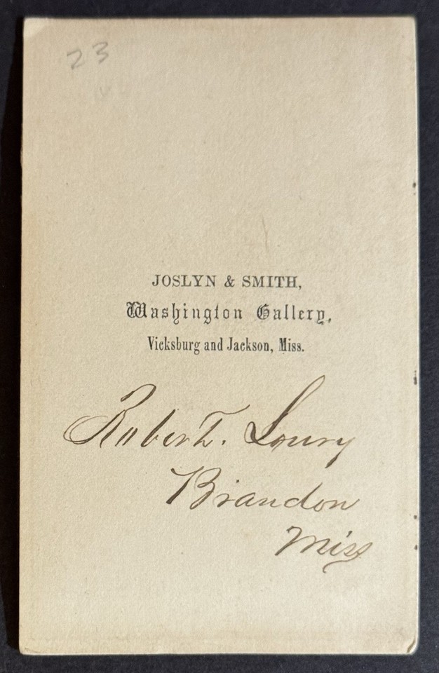 Civil War CDV Confederate General/Mississippi Governor Robert T Lowry ...