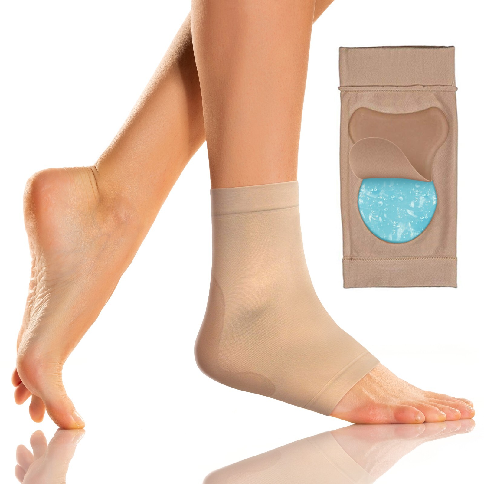 Gel Heel Socks Moisturizing Cracked Care Skin Foot Protector Sleeve Dry ...