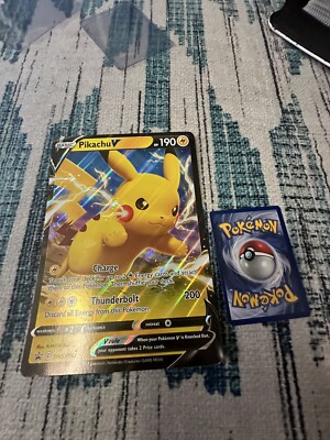 Pikachu V Jumbo Pokemon TCG SWSH061 Promo Shining Fates Oversized Card ...