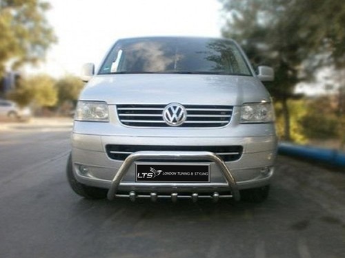 CHROME NUDGE BAR BULL BAR FOR VW TRANSPORTER T5 T6 STAINLESS STEEL 2003 ...