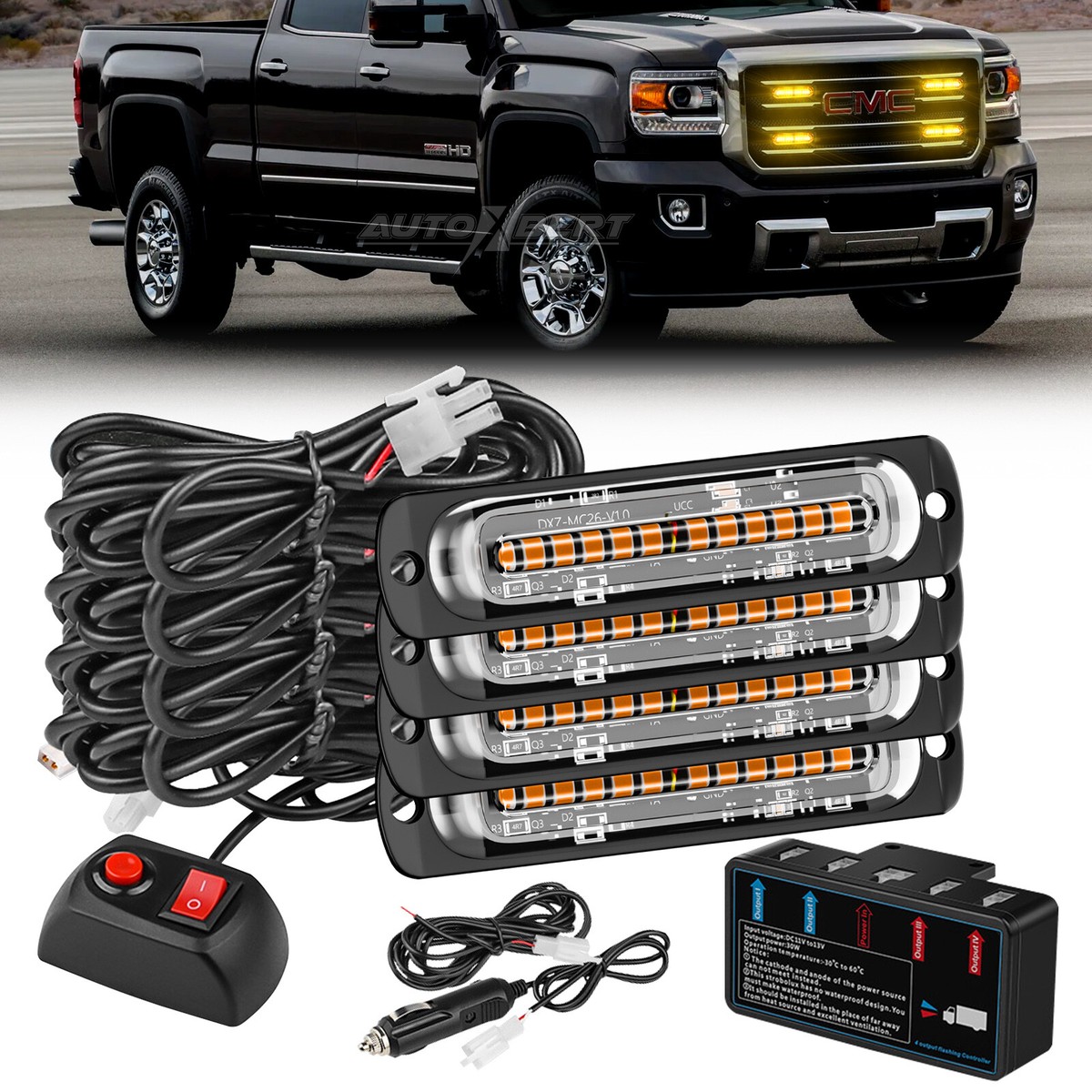 3 Led Strobe Flashing Recovery Lightbar 12v Amber Truck