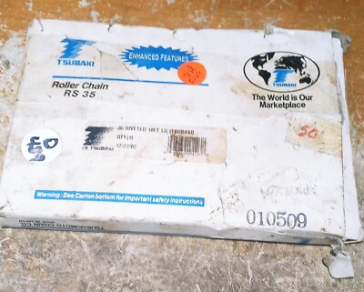 TSUBAKI No.35 Roller Chain RS35 10' Long with spare links and sprockets ...