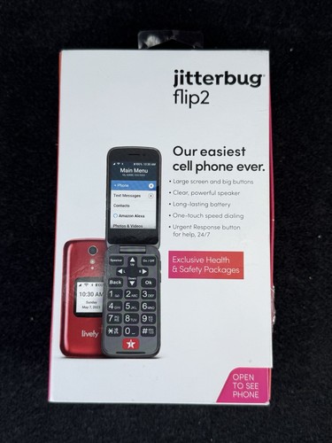 Jitterbug Flip2 Cell Phone for Seniors Red Big Buttons New In Open Box | eBay
