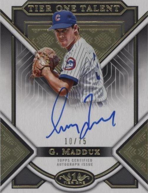 2023 Topps Tier One - Tier One Talent Autographs Greg Maddux #T1TA-GM ...
