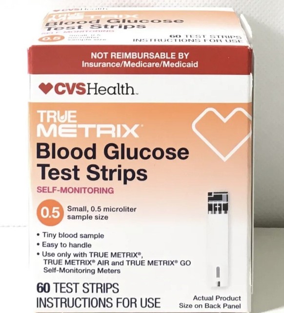 CVS True Metrix 0.5 Blood Glucose 60 Test Strips Exp 2021 for sale ...